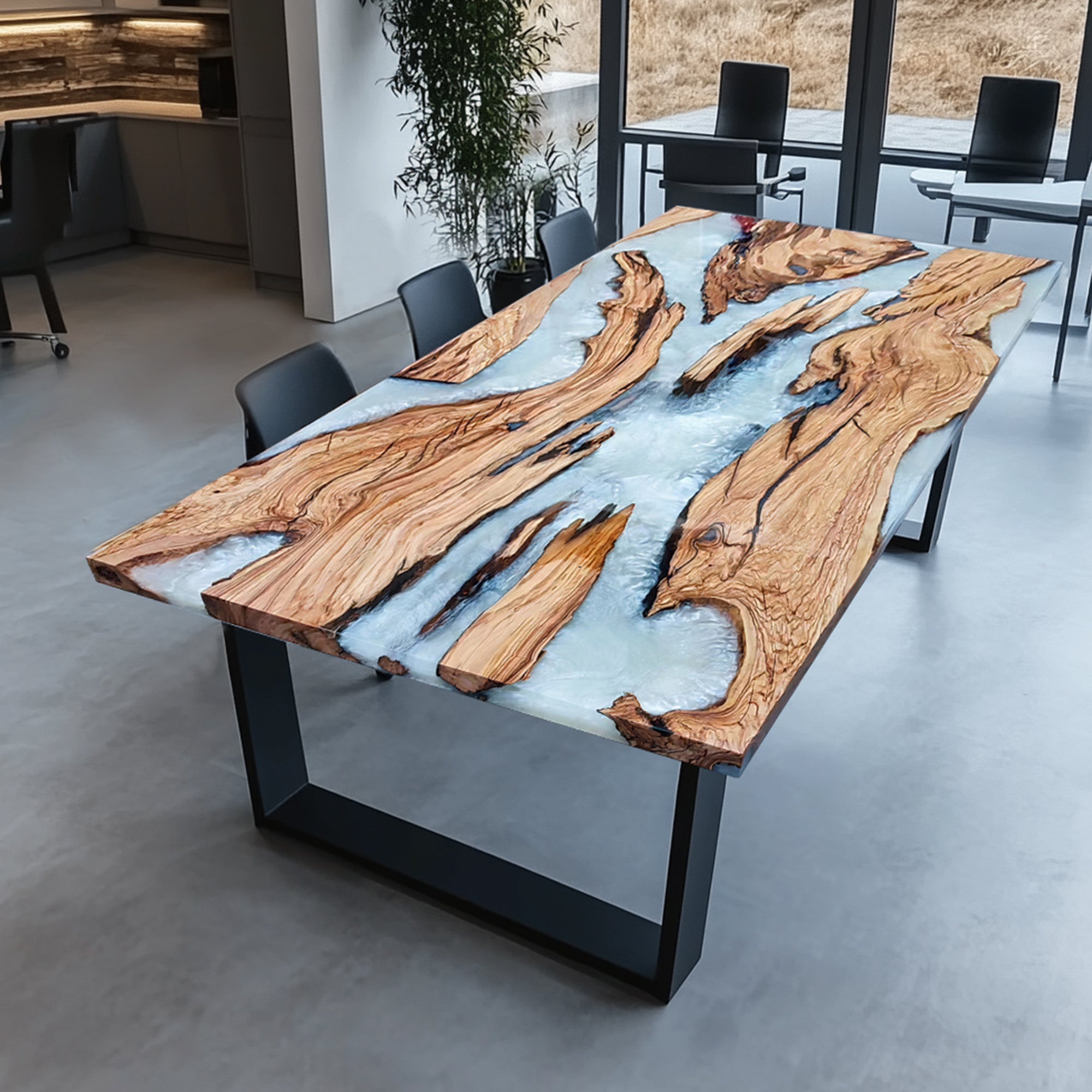 DIY Seawave Epoxy Resin River Dining Table CRT-007 – SEAWAVETABLE