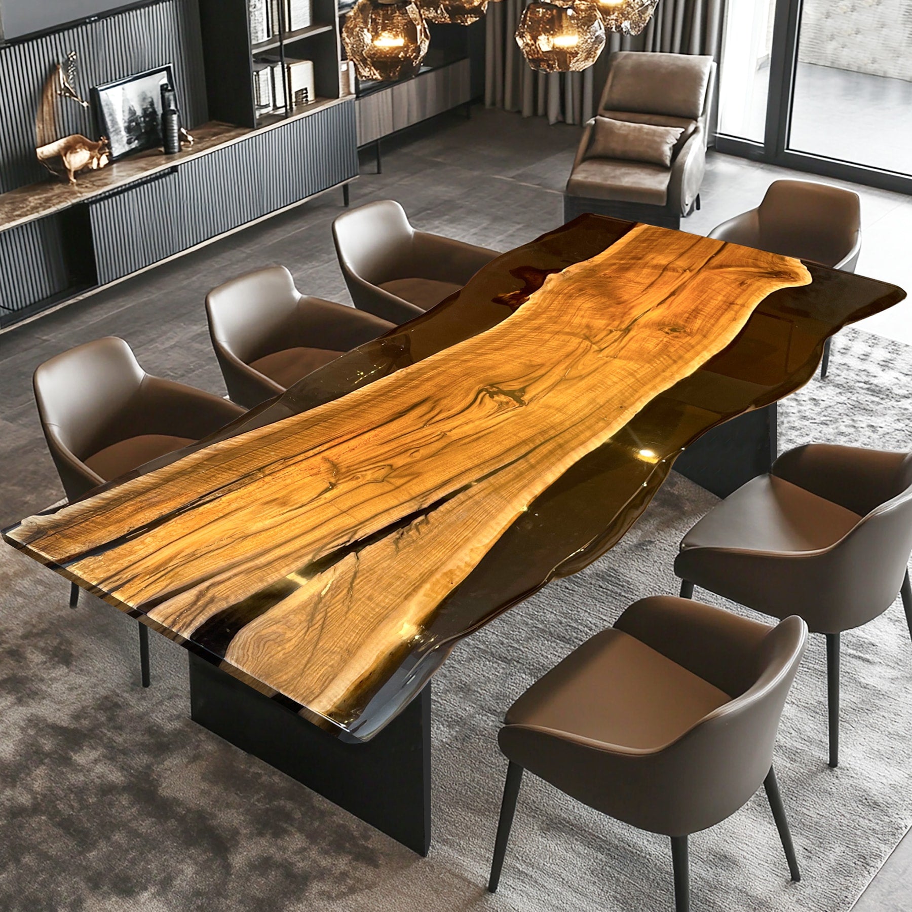 Custom Black Walnut Live Edge Large Size Conference Table CRT 077