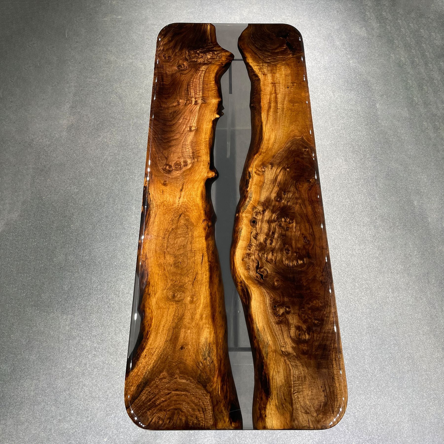 Custom Handmade Black Walnut Epoxy Dining Table CRT-210 – SEAWAVETABLE