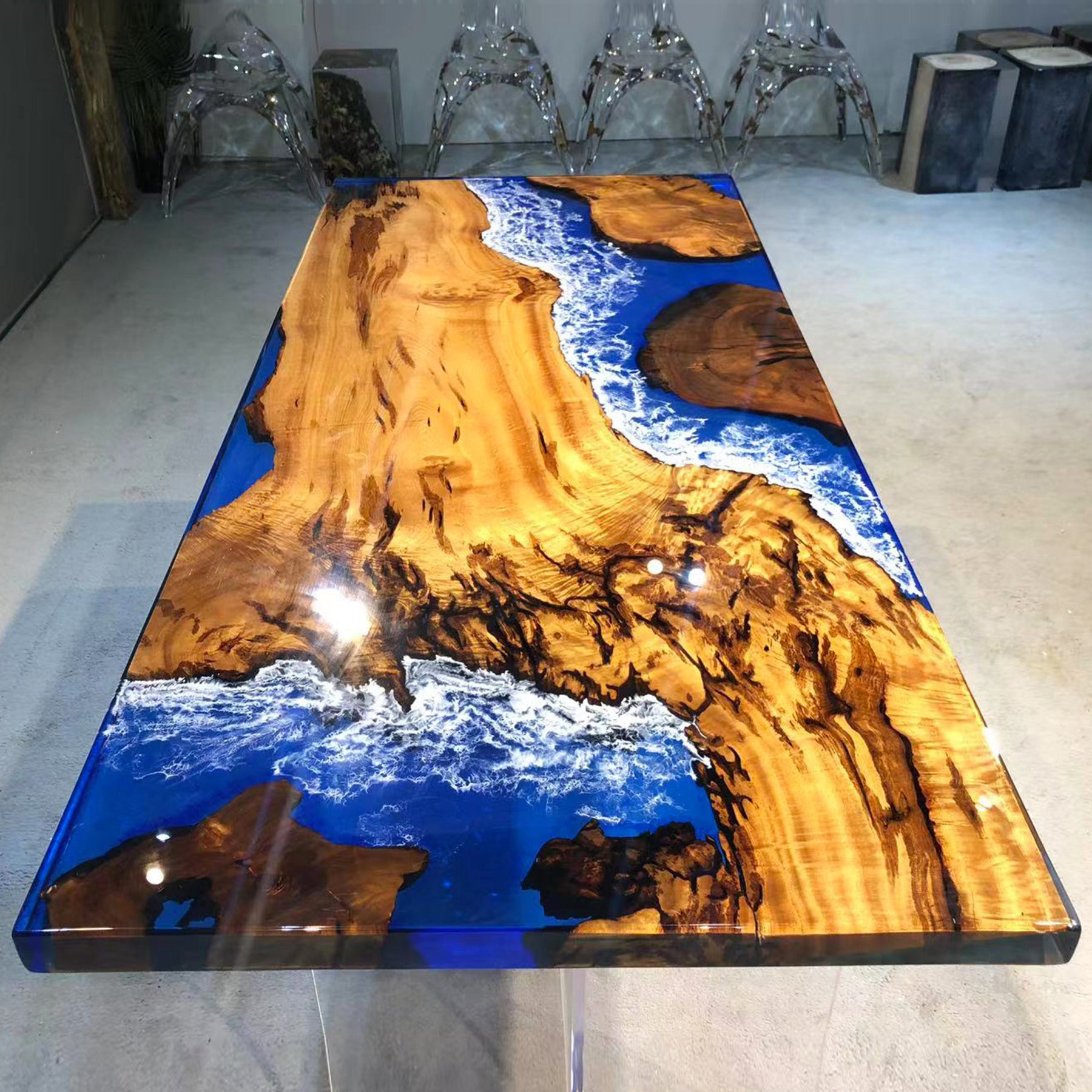 Design Camphor Wood Live Edge Epoxy Resin River Table Top CRT-098 ...