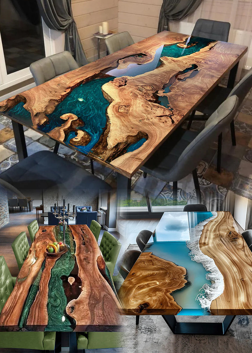 Seawavetab|Custom Resin River Tables & Solid Wood Tables – SEAWAVETABLE